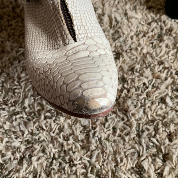Freebird by Steven | Shoes | Freebird By Steven Joey White Snake Print Leather Boots | Poshmark